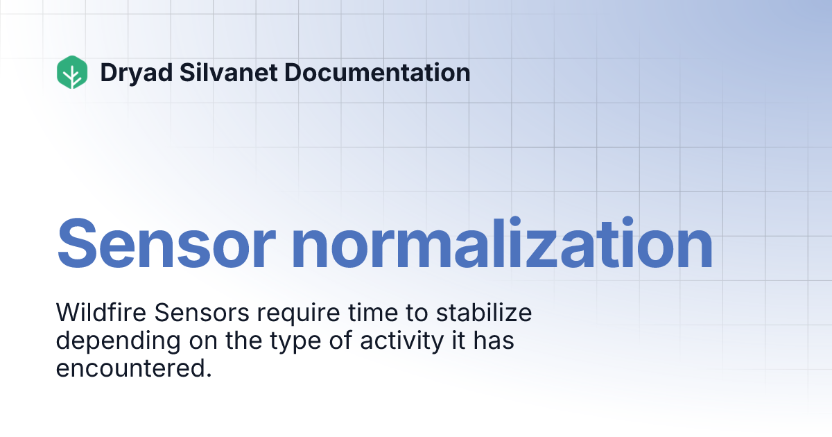 Sensor normalization | Dryad Silvanet Documentation