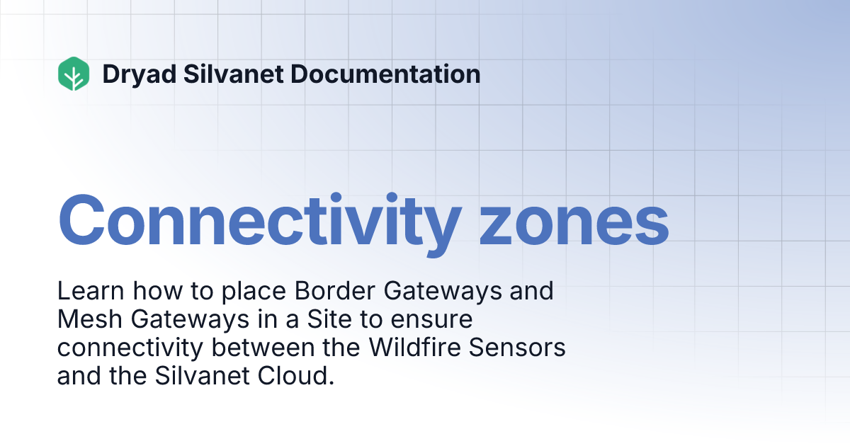 Connectivity zones | Dryad Silvanet Documentation
