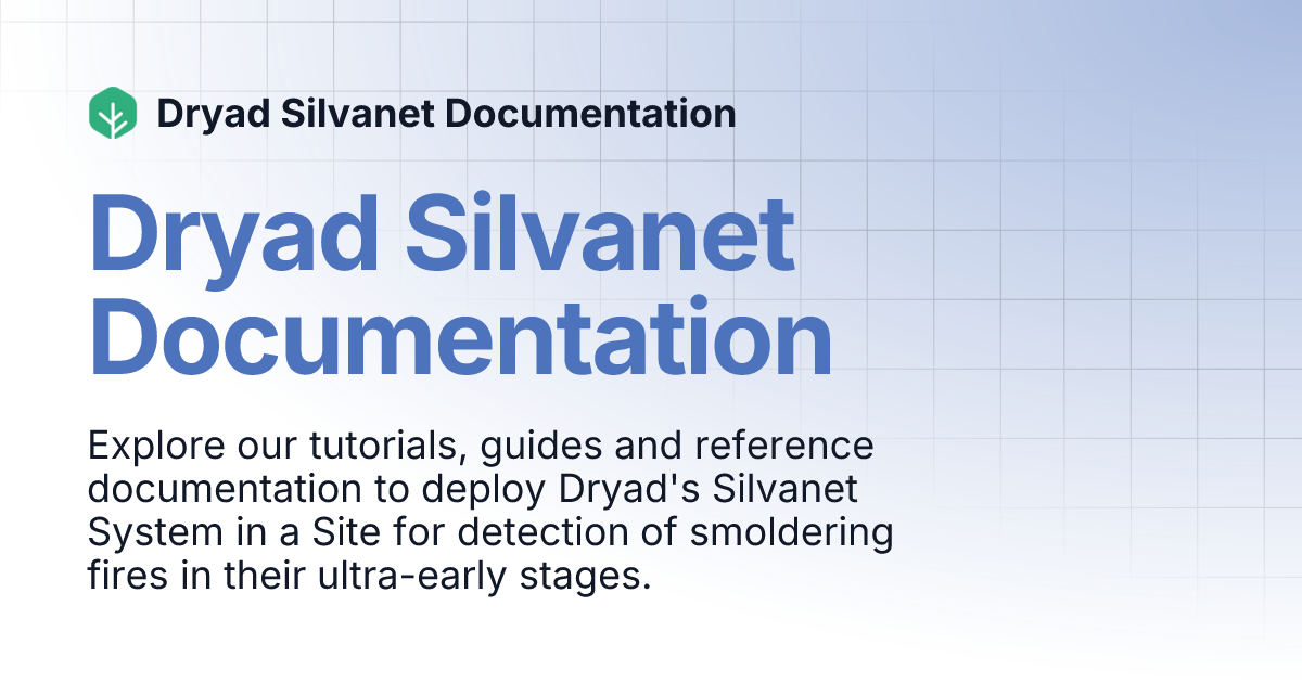 Dryad Silvanet Documentation